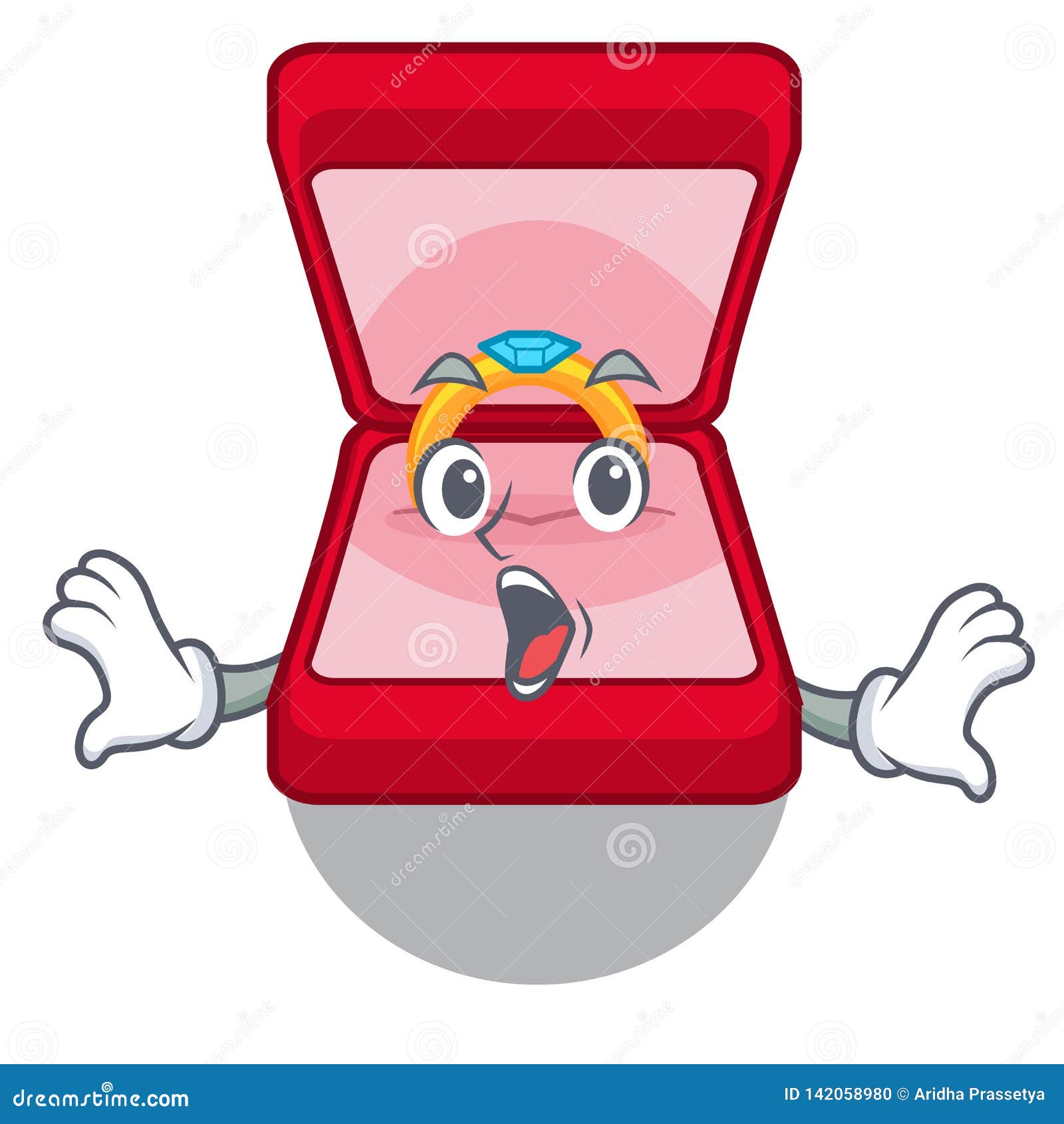 Surprised Wedding Ring Box Tables Makeup Cartoon Stock Vector ...