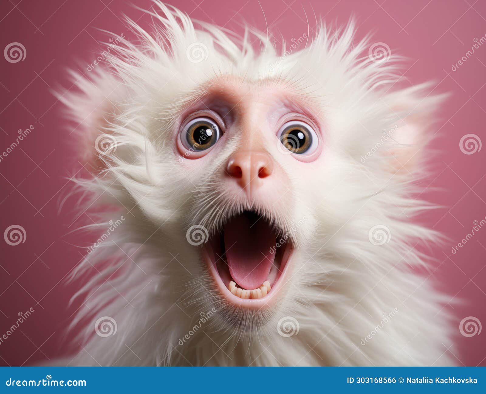 Surprised white fur monkey stock photo. Image of forest - 303168566