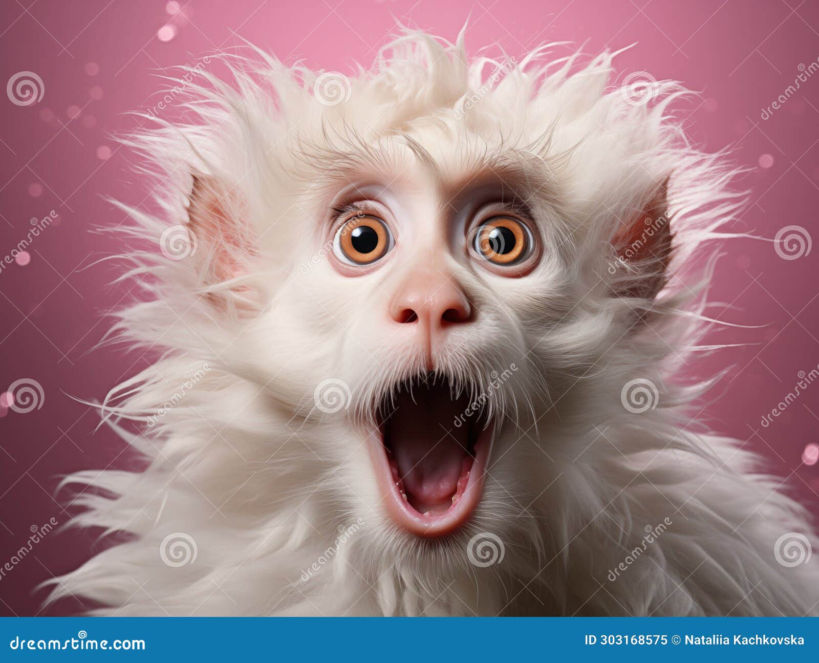 Surprised white fur monkey stock image. Image of park - 303168575