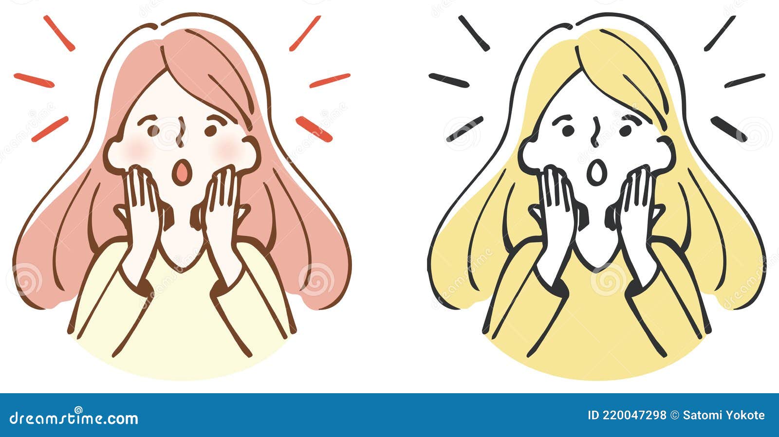 Surprised Woman Cute Illustration Stock Vector - Illustration of female ...