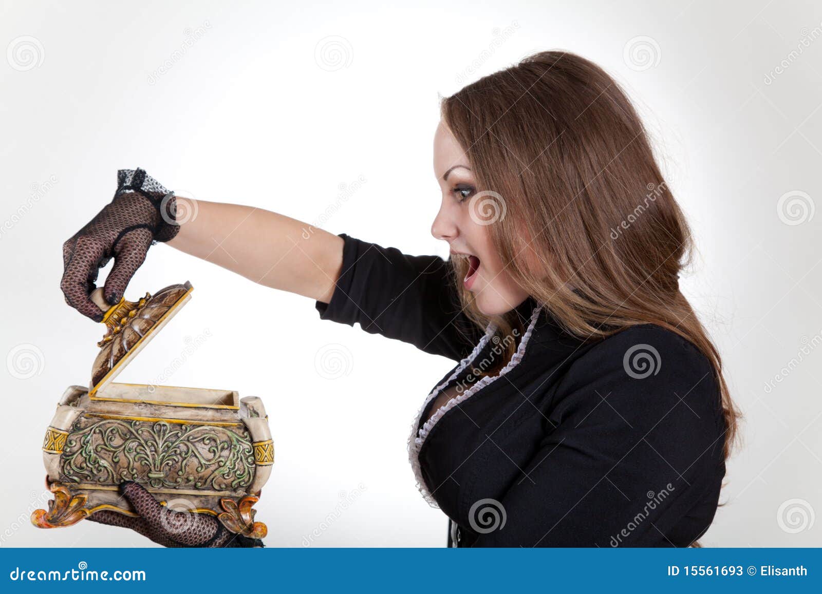 Surprised Woman with Jewelry Box Stock Image - Image of boost, adult ...