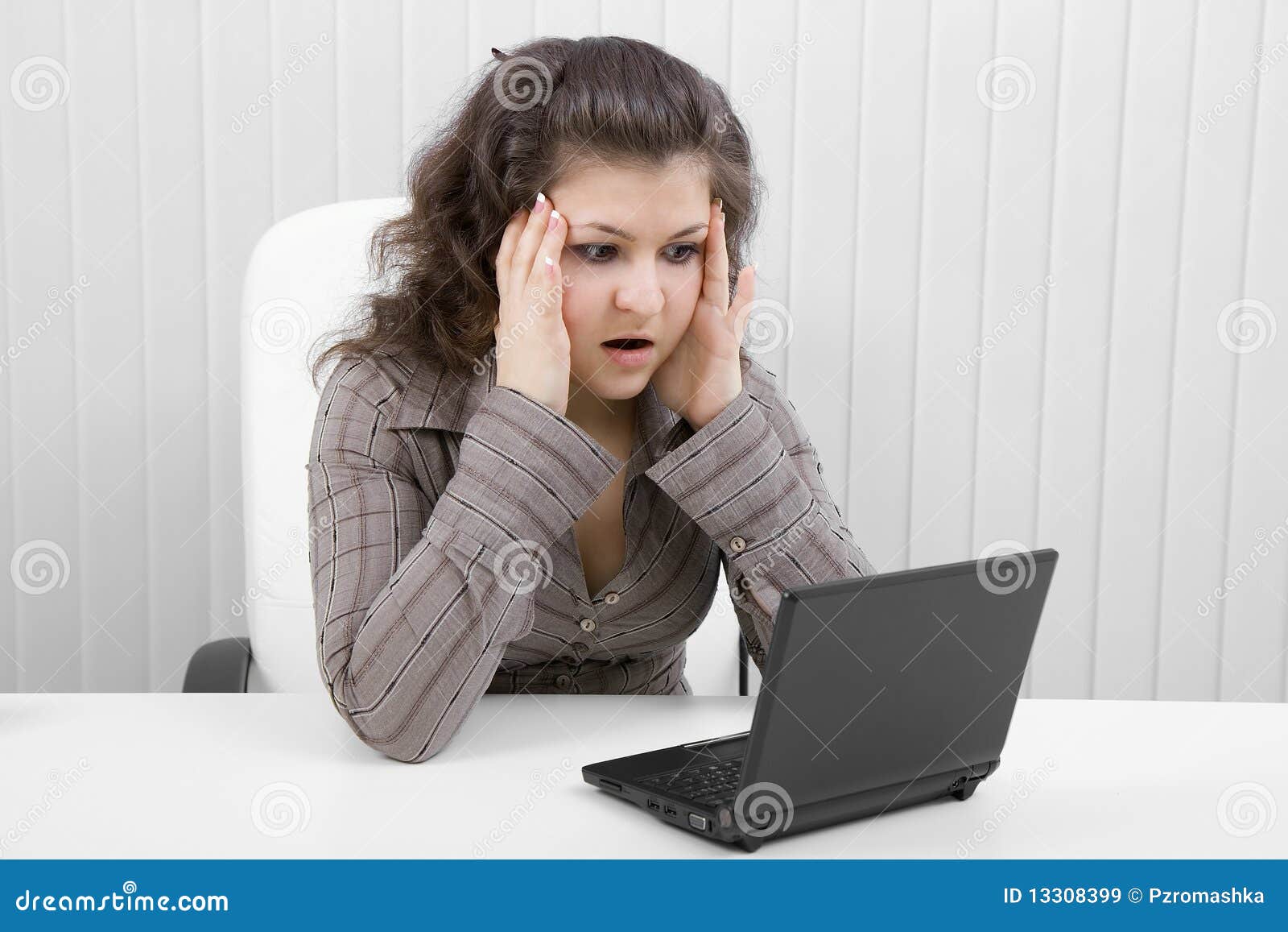 Surprised Woman with Laptop Stock Image - Image of students, studying ...