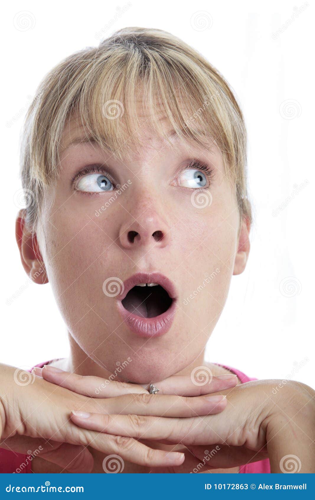 Surprised Woman Looking Up stock image. Image of female - 10172863