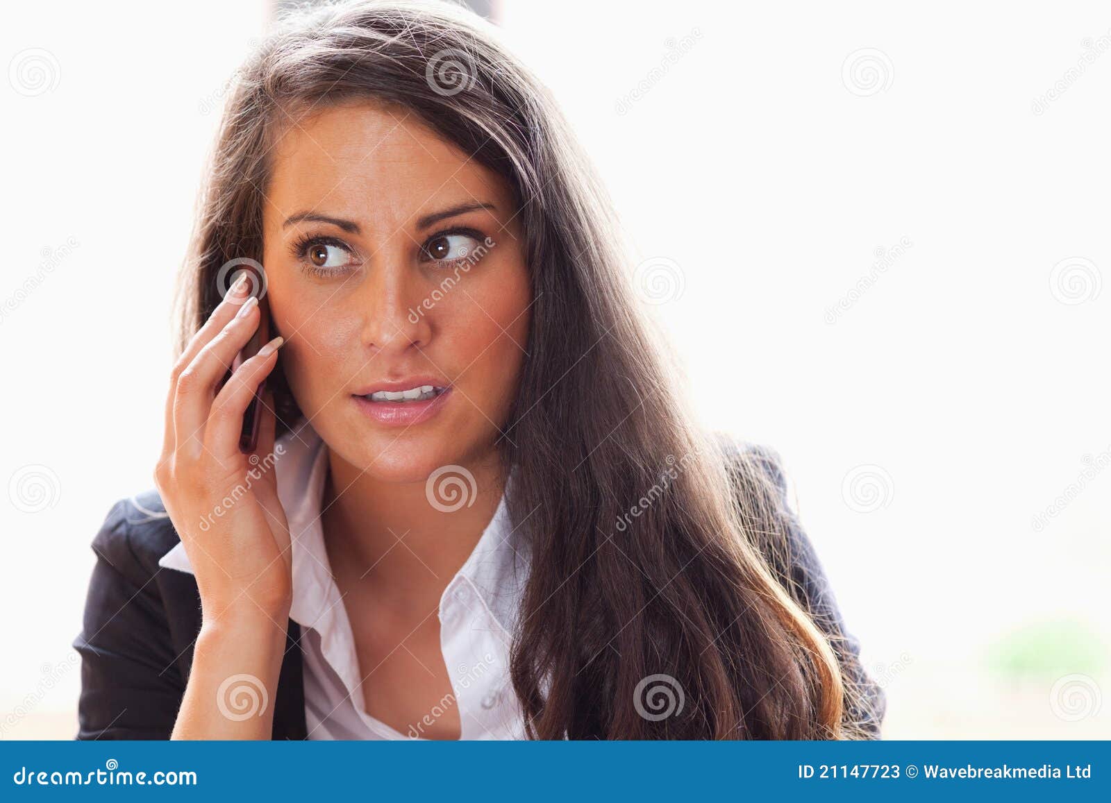 Surprised Woman Making a Phone Call Stock Image - Image of happiness ...