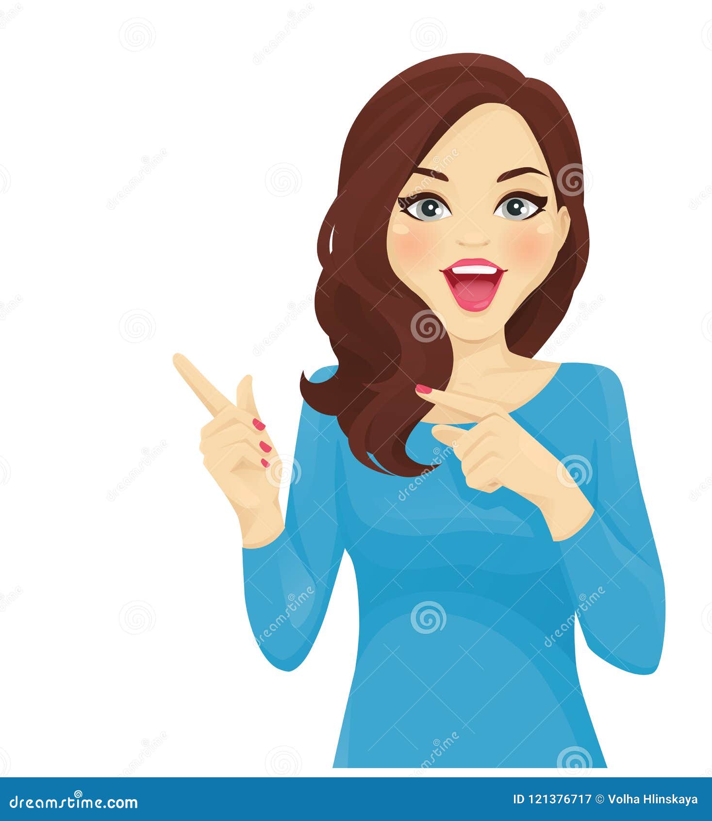 Surprised Woman Face With Open Mouth Cartoon Vector