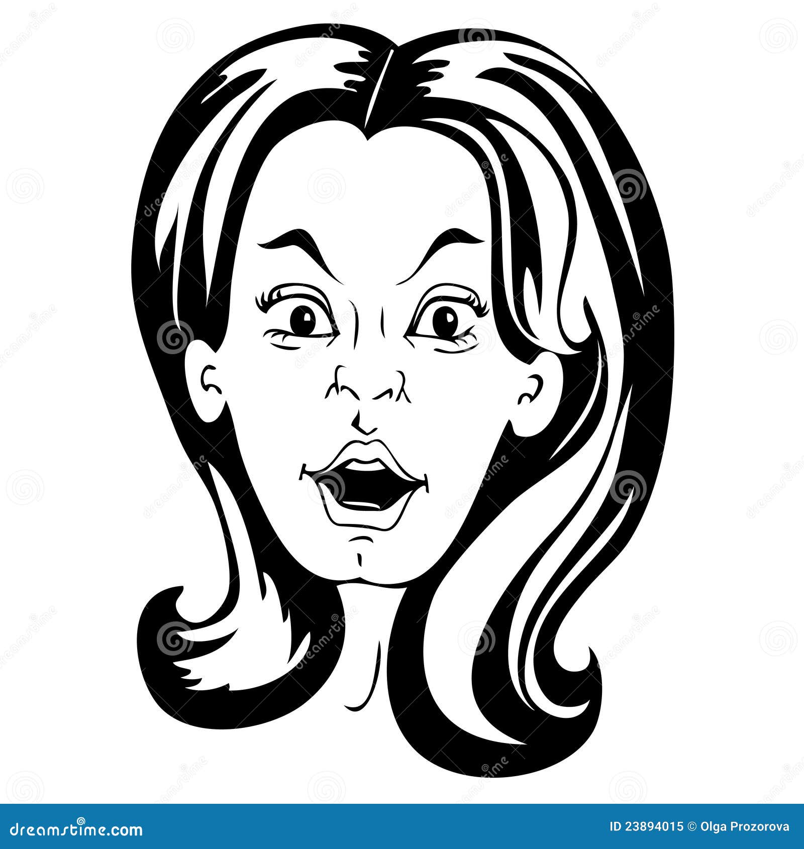 Surprised woman s face stock vector. Illustration of emotion - 23894015