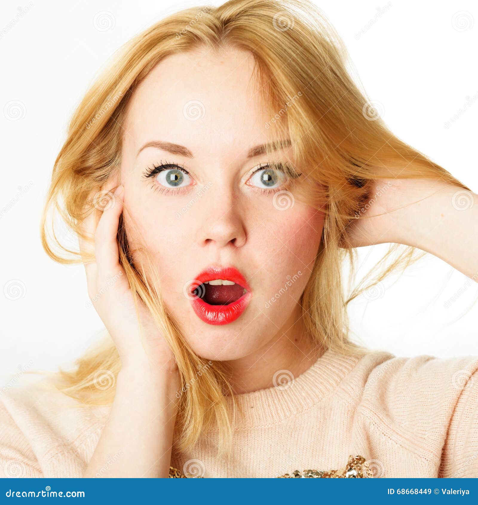 Surprised Woman Screaming Amazed in Joy Stock Image - Image of face ...