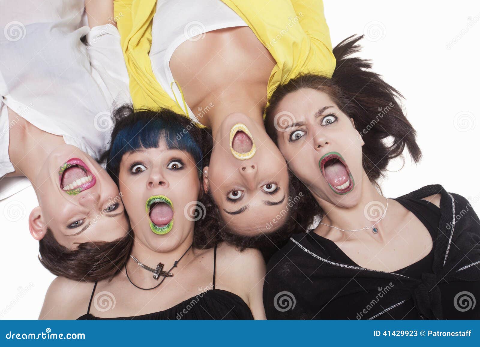 Surprised Women with Painted Lips Stock Image - Image of strawberry ...
