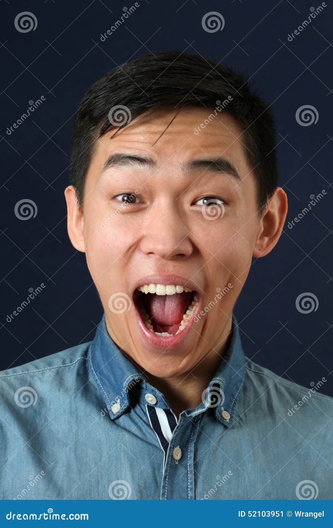 Surprised Young Asian Man Crying Stock Image - Image of delight ...