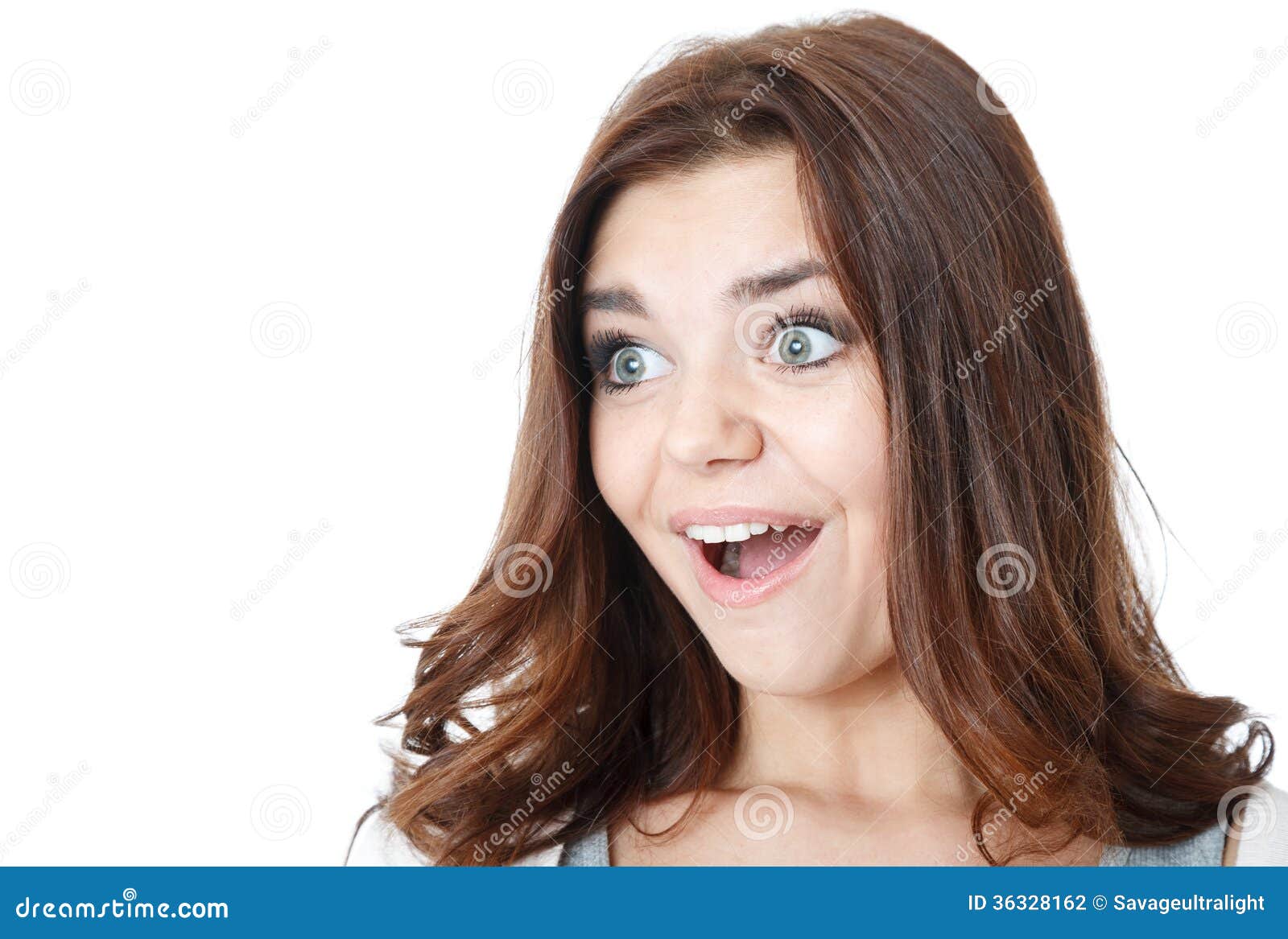 Surprised Young Female Looking Sideways Stock Photo - Image of surprise ...
