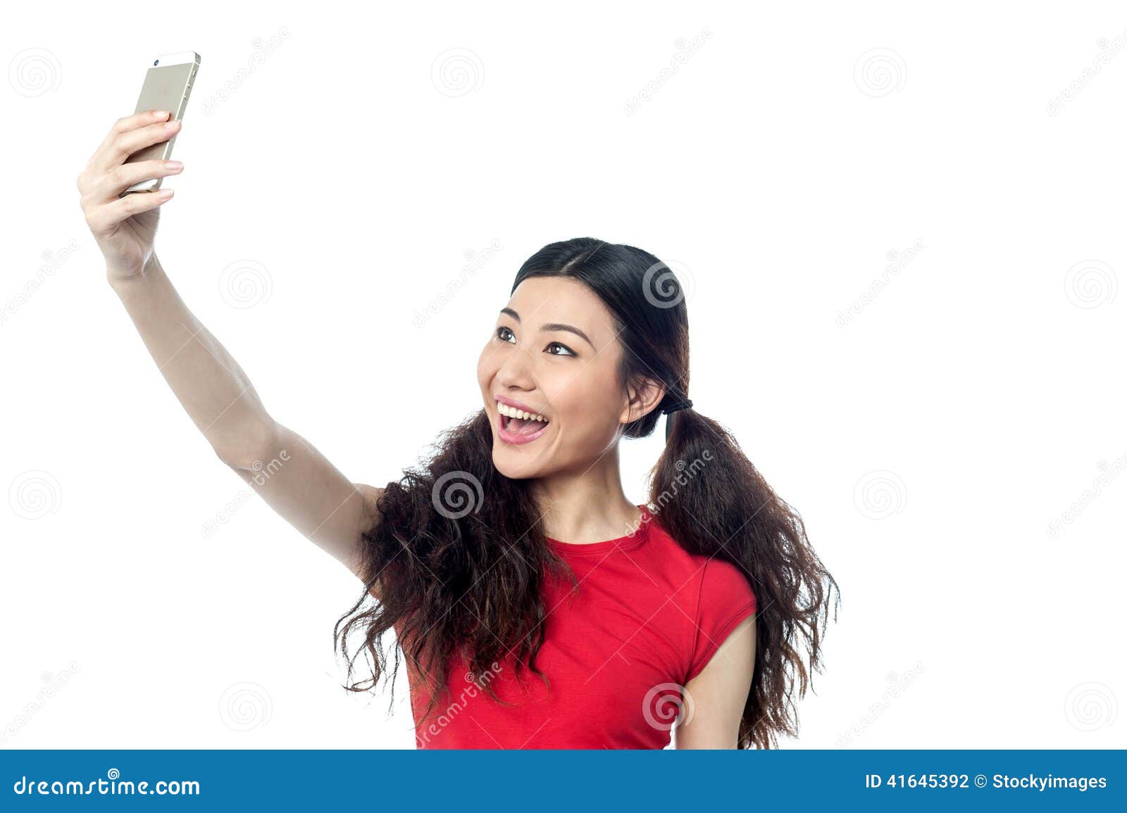 Surprised Young Girl Over White Stock Photo - Image of isolated, amused ...