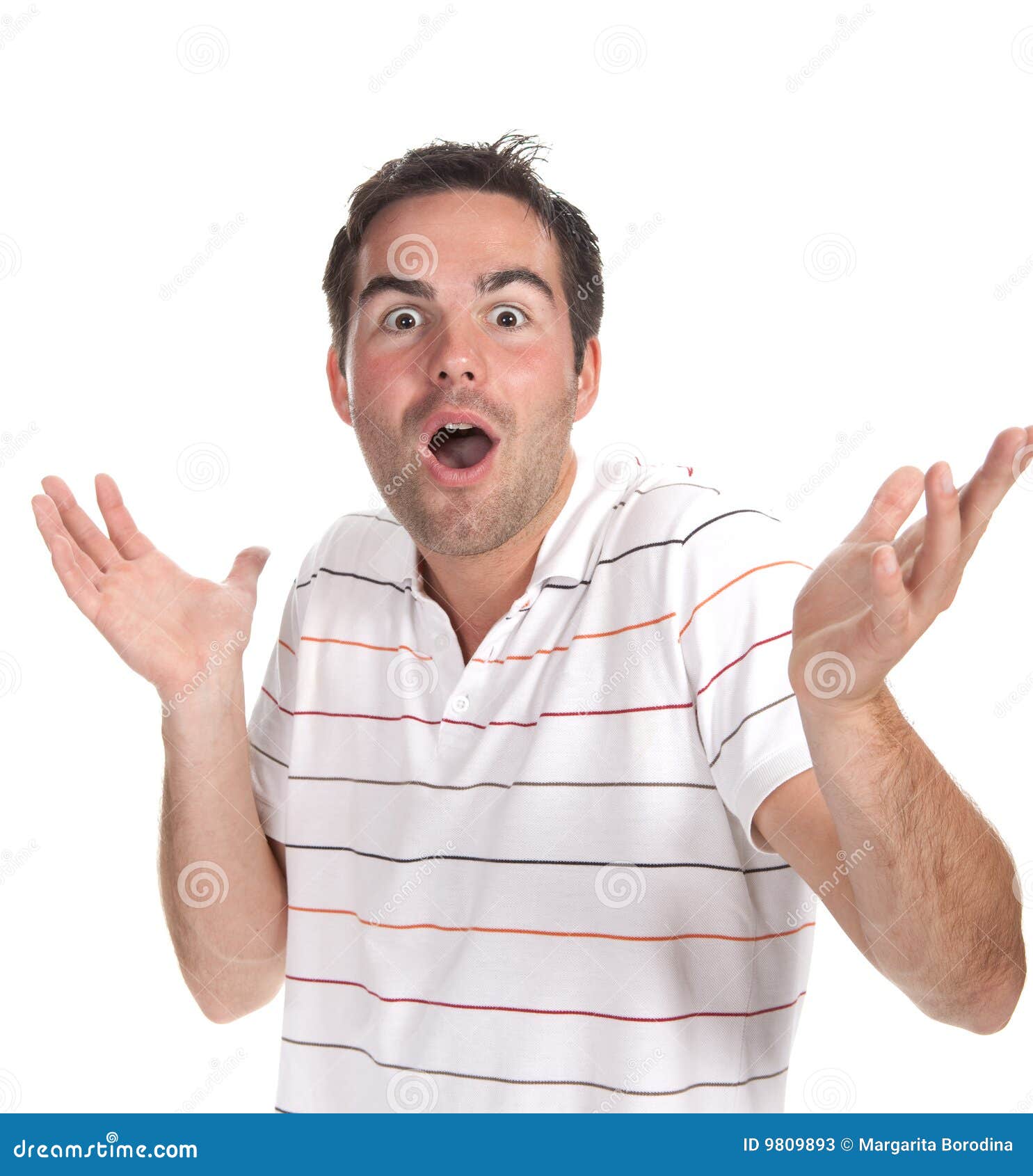 Surprised Young Successful Businessman Smiling, Sitting At Workplace ...