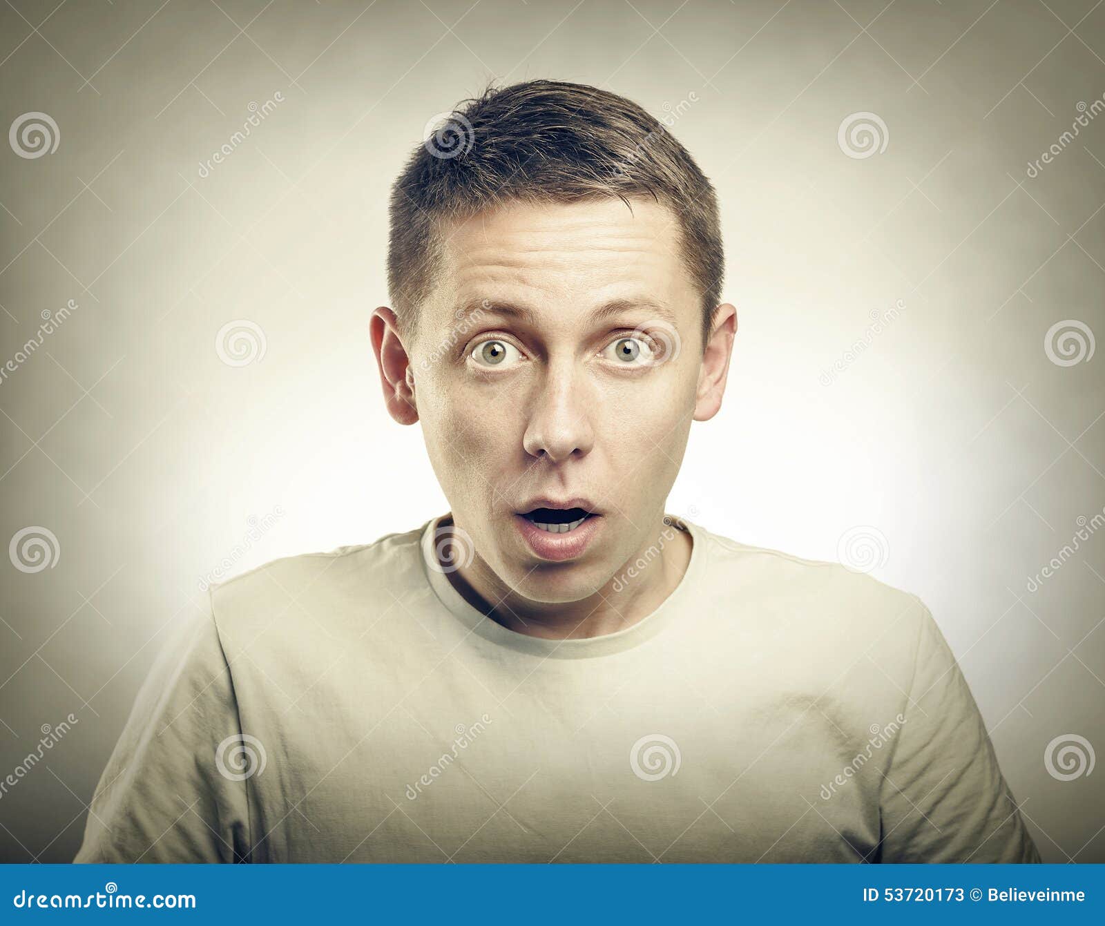 Surprised Young Man stock image. Image of front, dazedly - 53720173