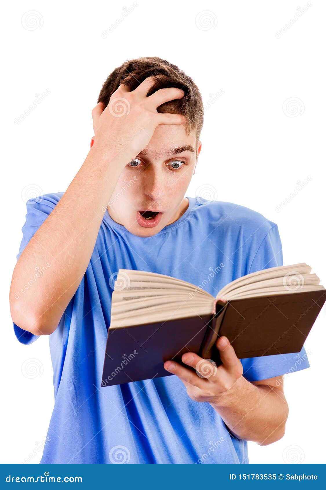 Surprised Man with a Book stock image. Image of read - 151783535