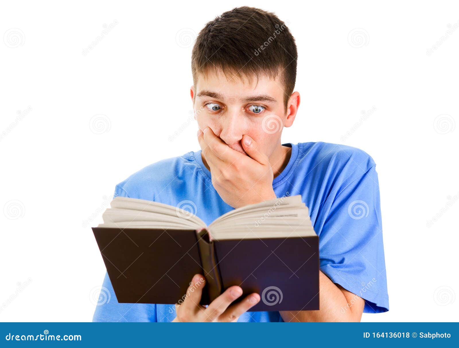 Surprised Man with a Book stock photo. Image of reader - 164136018