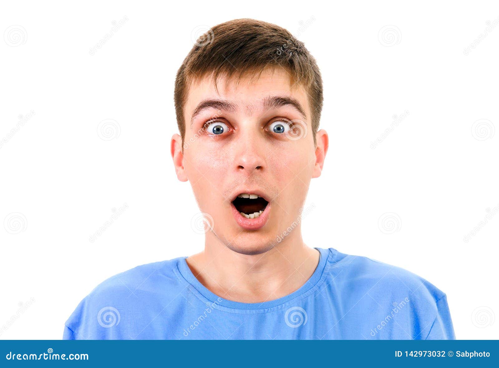 Surprised Young Man stock photo. Image of person, affect - 142973032
