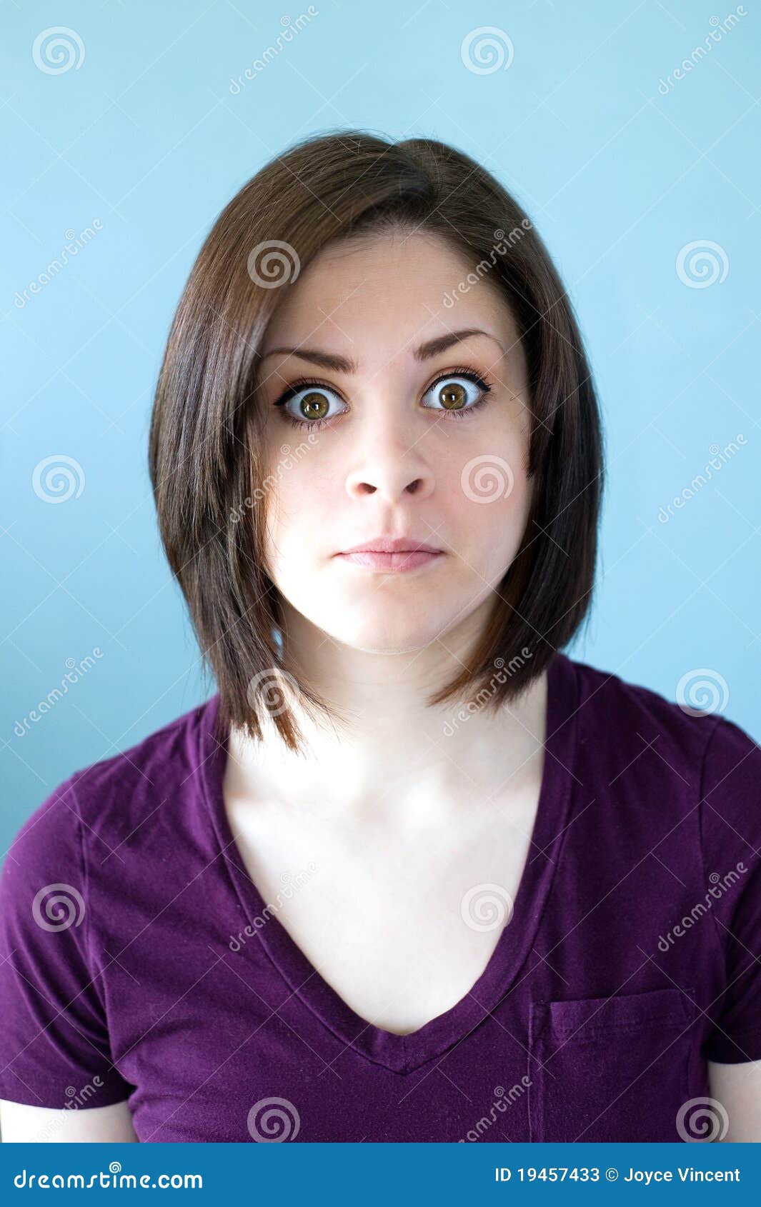Surprised young woman stock image. Image of face, blue - 19457433