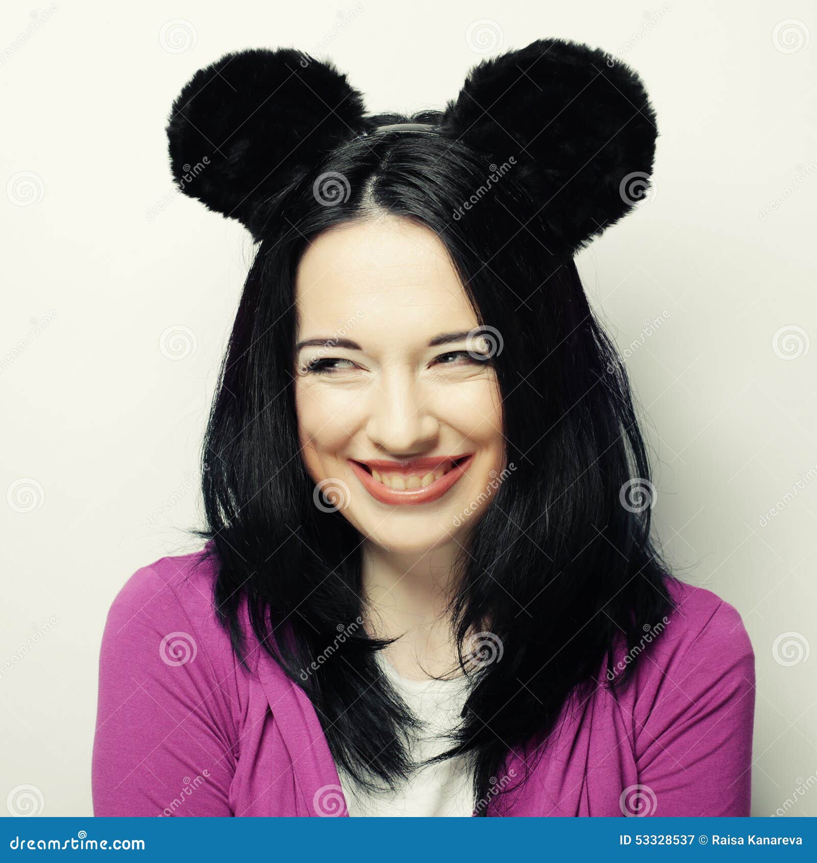 Surprised Young Woman with Mouse Ears Stock Image - Image of beauty ...