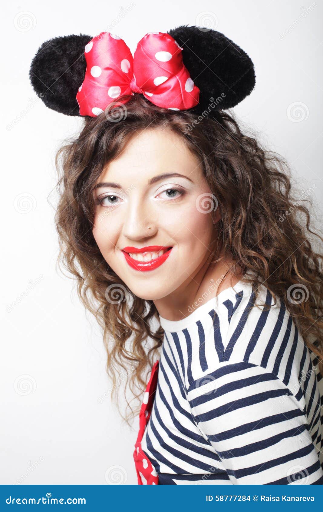 Surprised Young Woman with Mouse Ears Stock Photo - Image of female ...