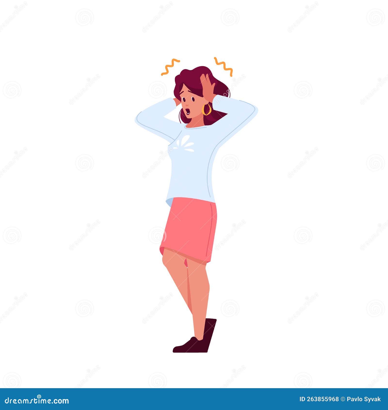Surprised Young Woman Unexpected Emotion Astonished Female Character