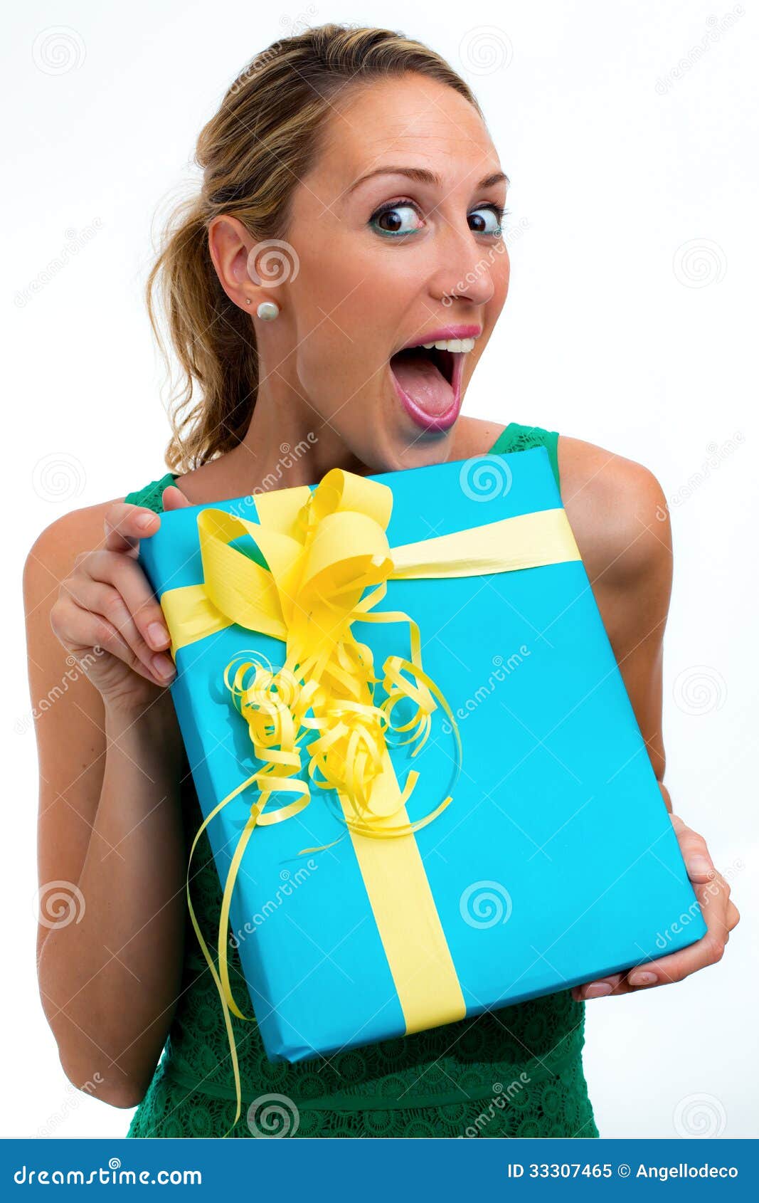 Surprised with your gift stock image. Image of casual - 33307465