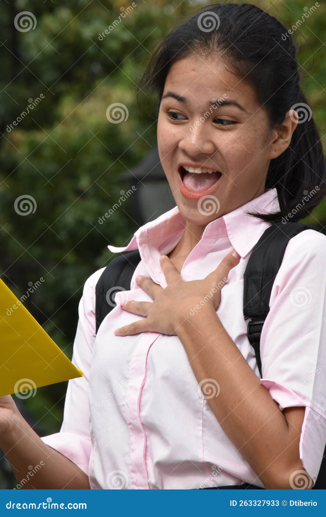 A Surprised Youthful Girl Student Stock Image - Image of juvenile ...