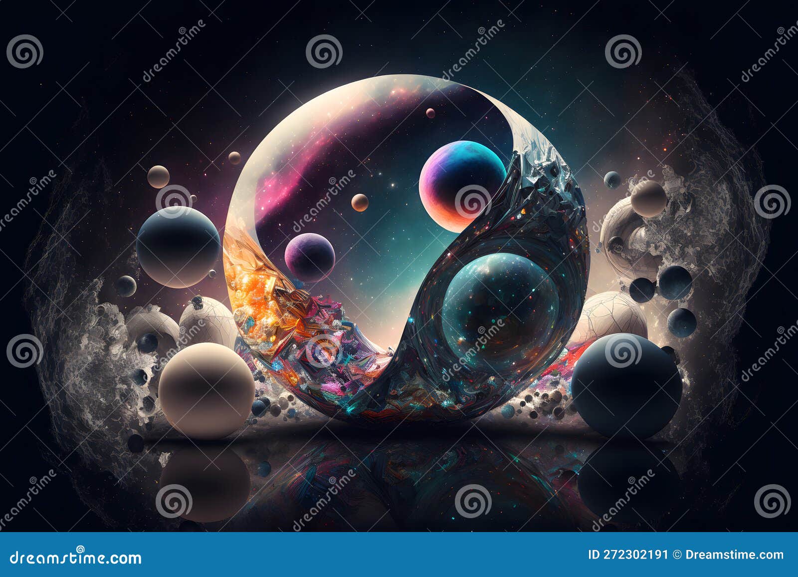 Surreal Abstract Floating Bubbles, Neural Network Generated Art Stock ...