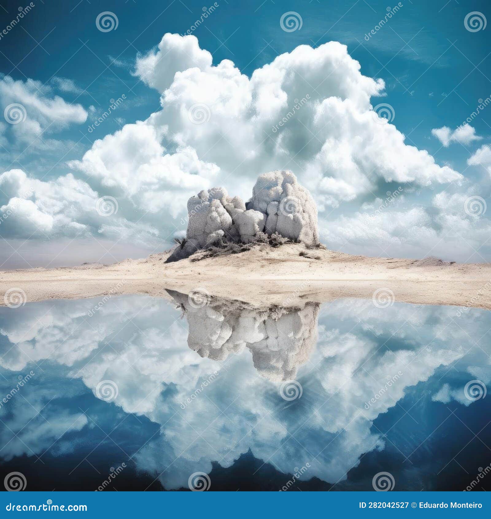 A Surreal and Abstract Landscape with a Mirror Reflection of the Sky ...