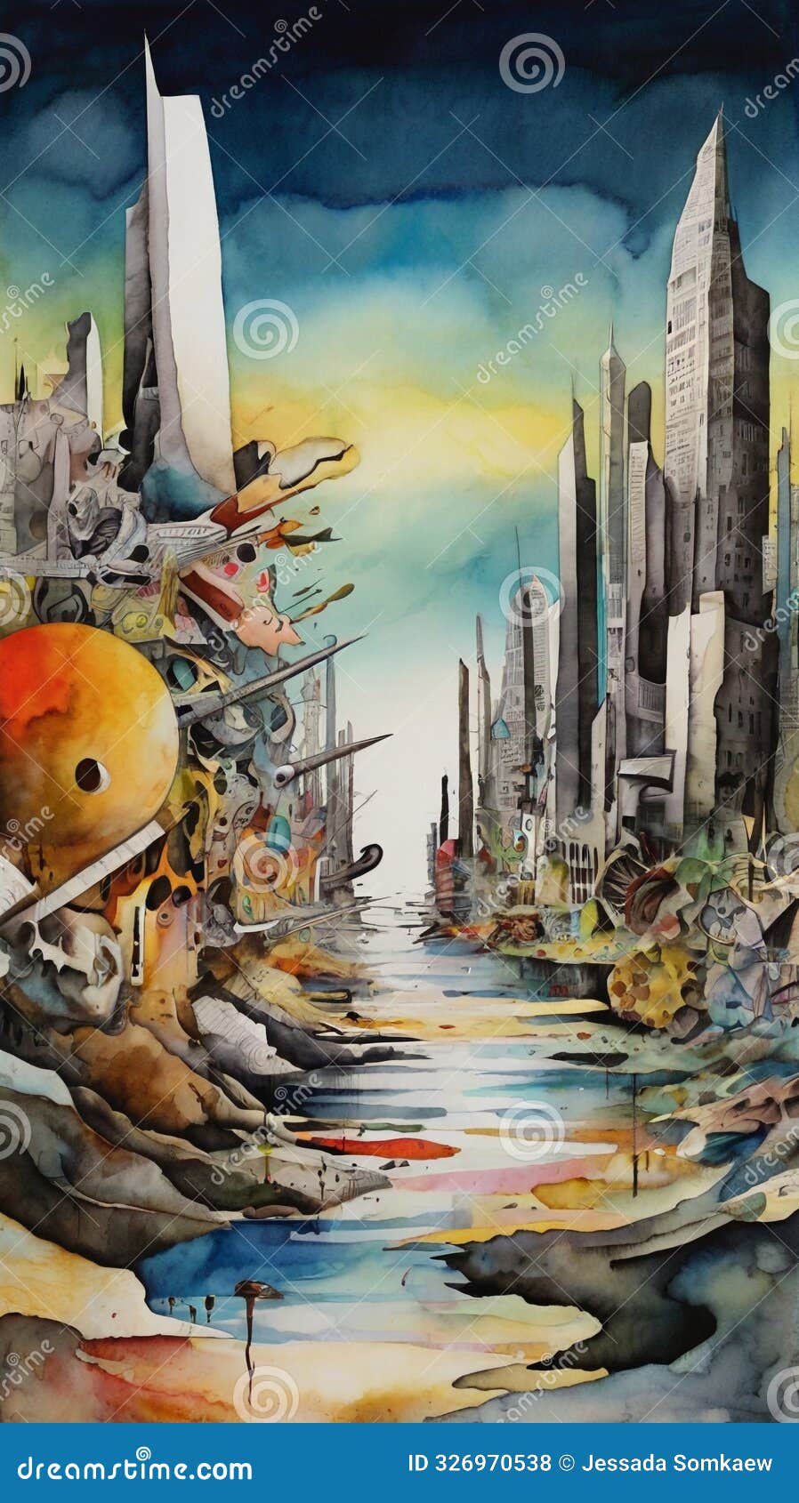 Surreal and Abstract Mixed-media Artwork, Combining Collage, Paint, and ...