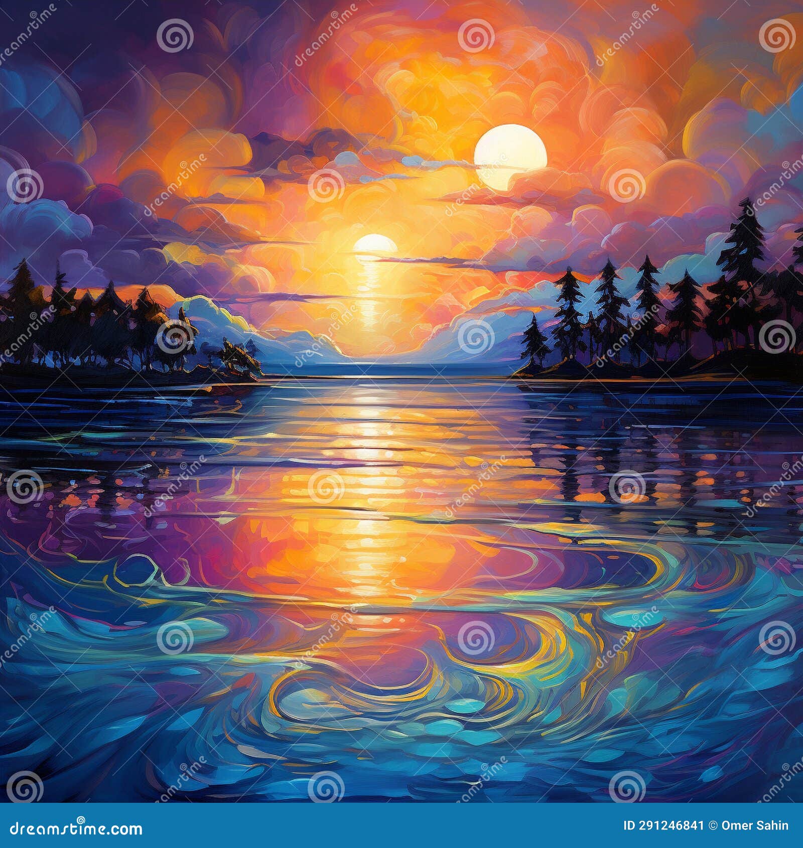 Surreal Abstract Reflection Artwork Capturing Twilight Reflections ...