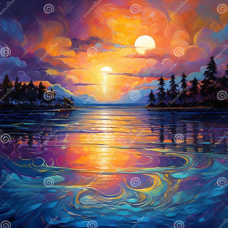 Surreal Abstract Reflection Artwork Capturing Twilight Reflections ...