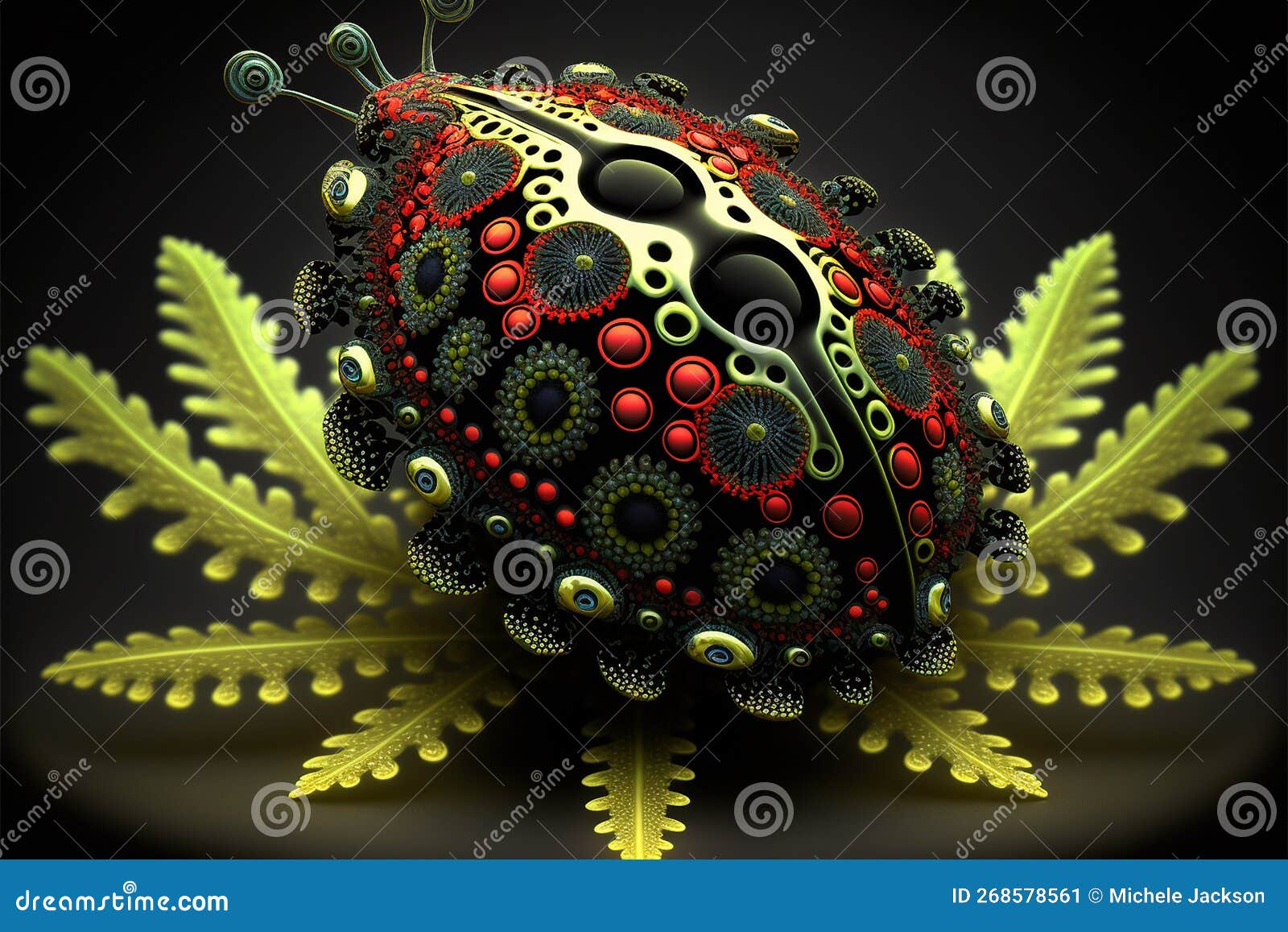 A Surreal Alien Ladybug, Created by Generative Ai Stock Illustration ...