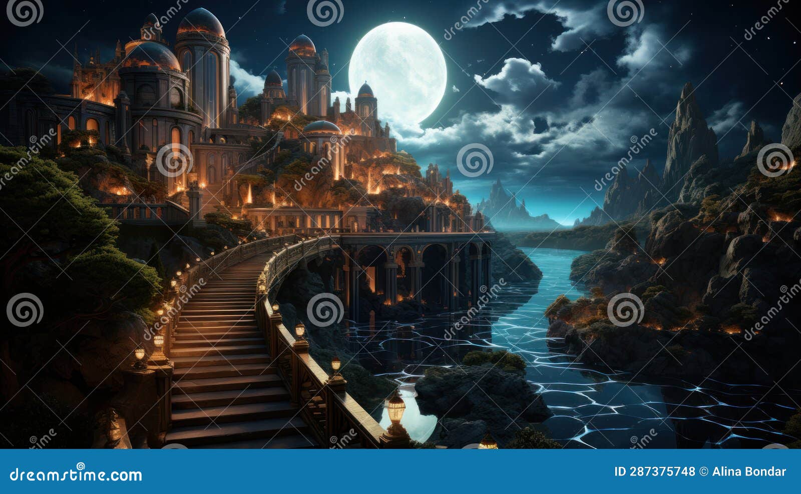 Surreal Angelarium Haute Balustrade. Created with Generative AI Stock ...