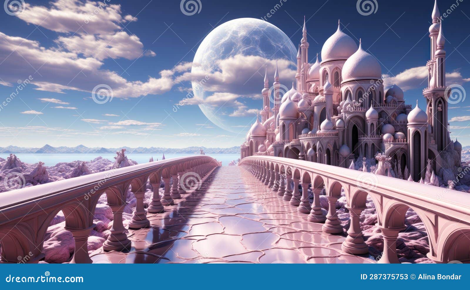 Surreal Angelarium Haute Balustrade. Created with Generative AI Stock ...