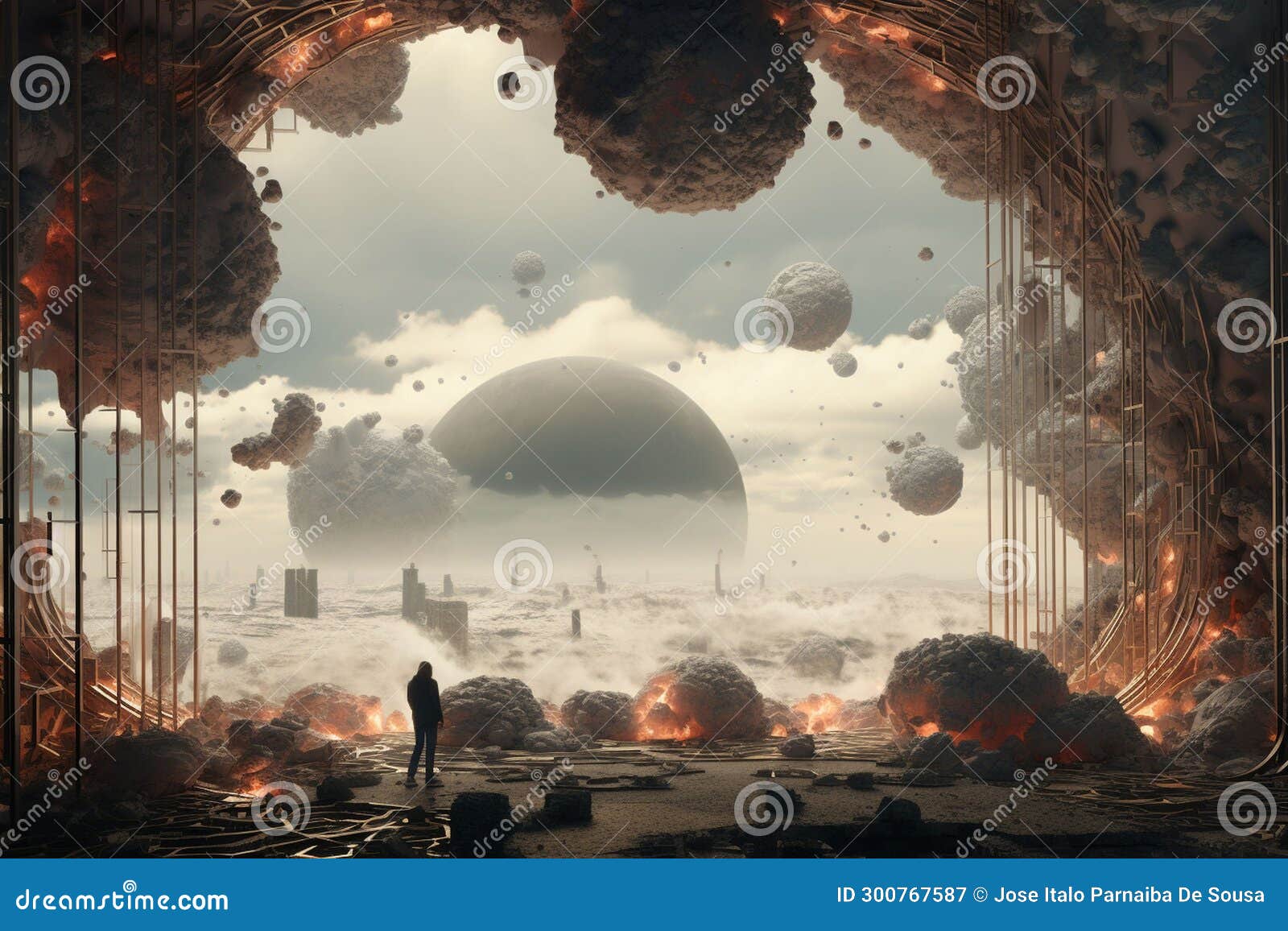 Surreal Apocalypse Where Reality is a Vibrant Stock Illustration ...