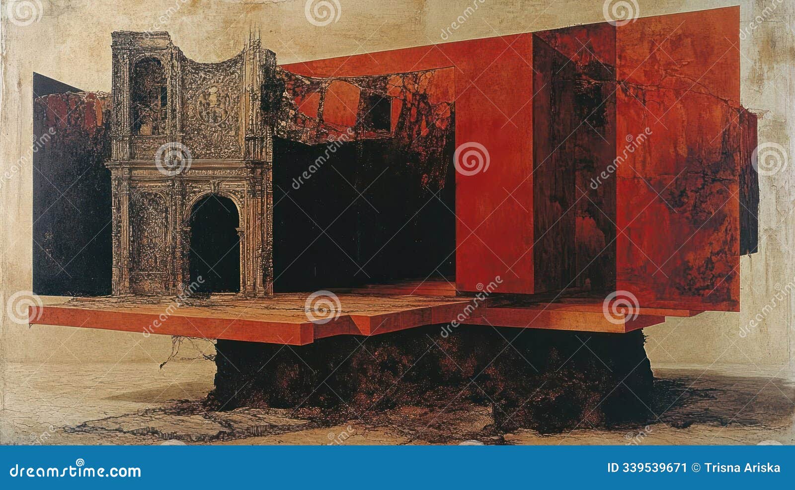 A Surreal Architectural Composition Blending Intricate Structures with ...