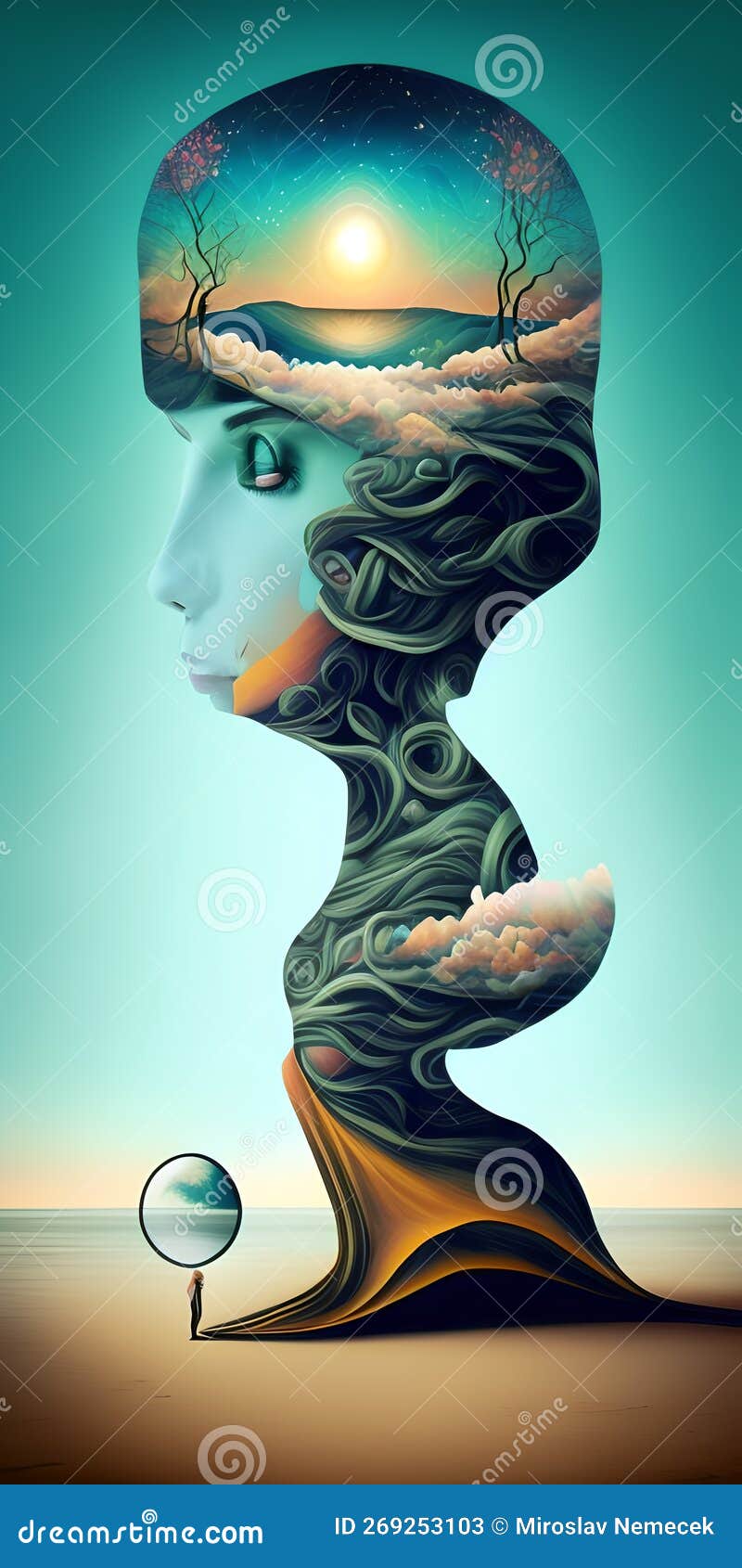 Surreal Art, Generative AI Illustration Stock Image - Image of ...