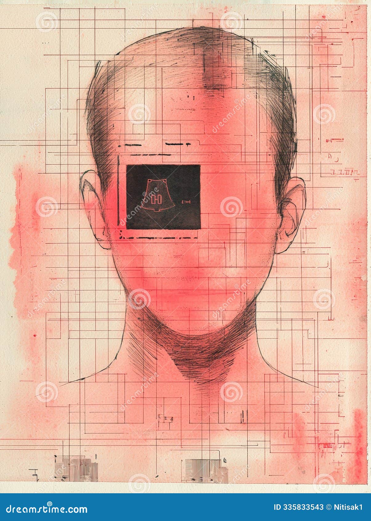 Faceless Figure With Shadow Silhouette Through Blinds Stock Photo ...