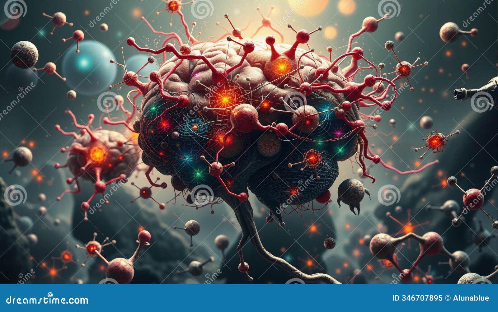 The Brain Of A Pig Under The Microscope Royalty-Free Stock Image ...