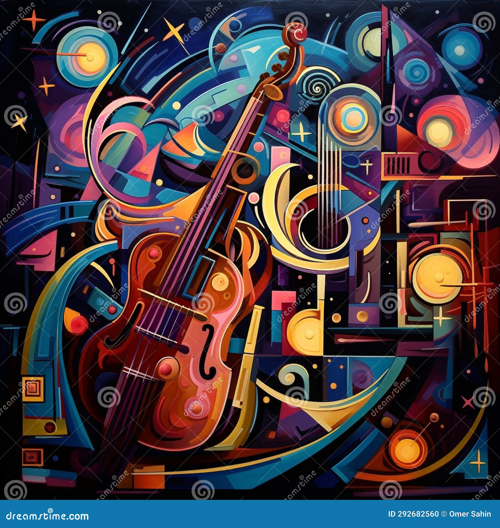 Surreal Artwork: Harmonious Symphony of Musical Instruments in a ...