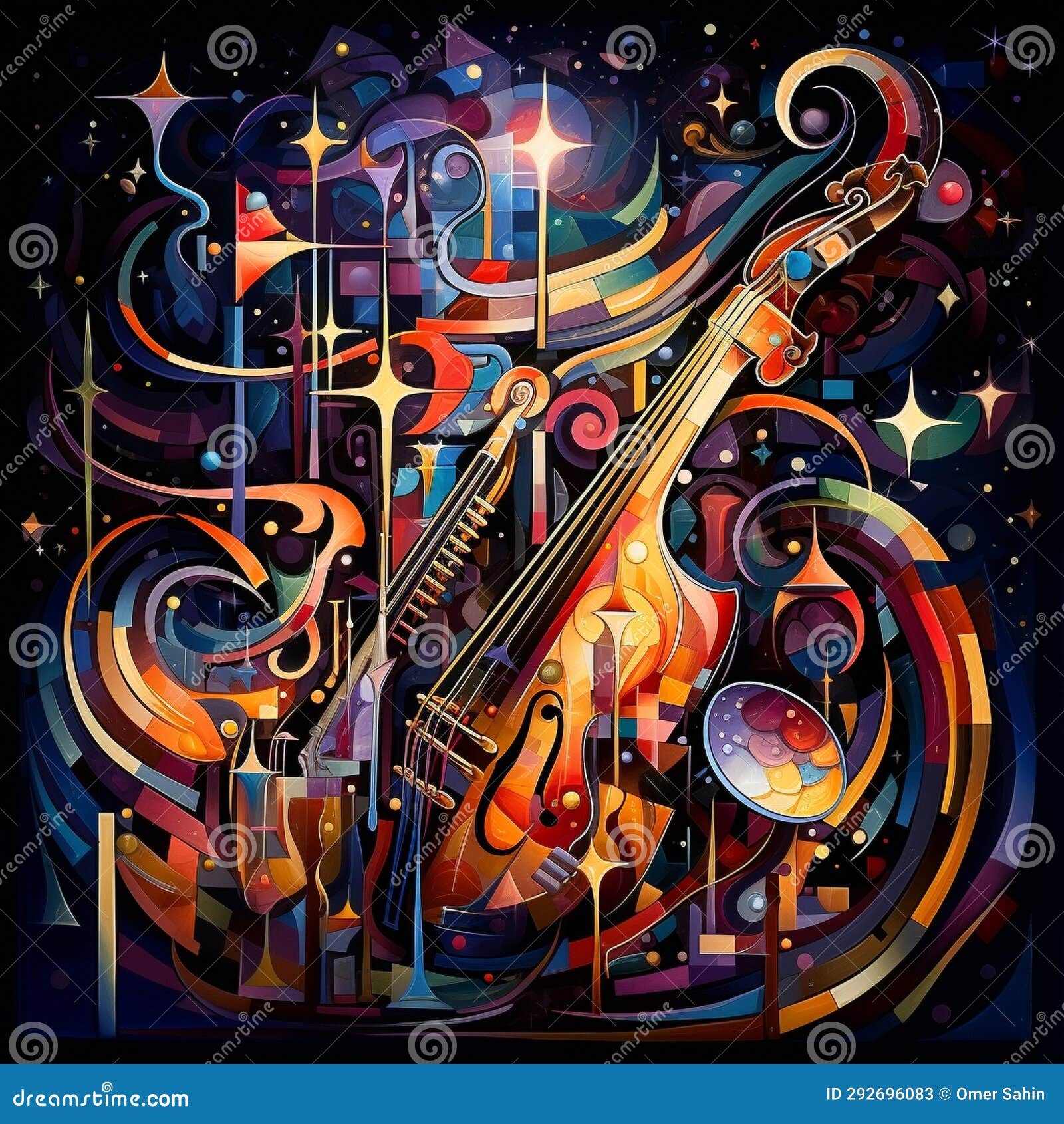 Surreal Artwork: Harmonious Symphony of Musical Instruments in a ...