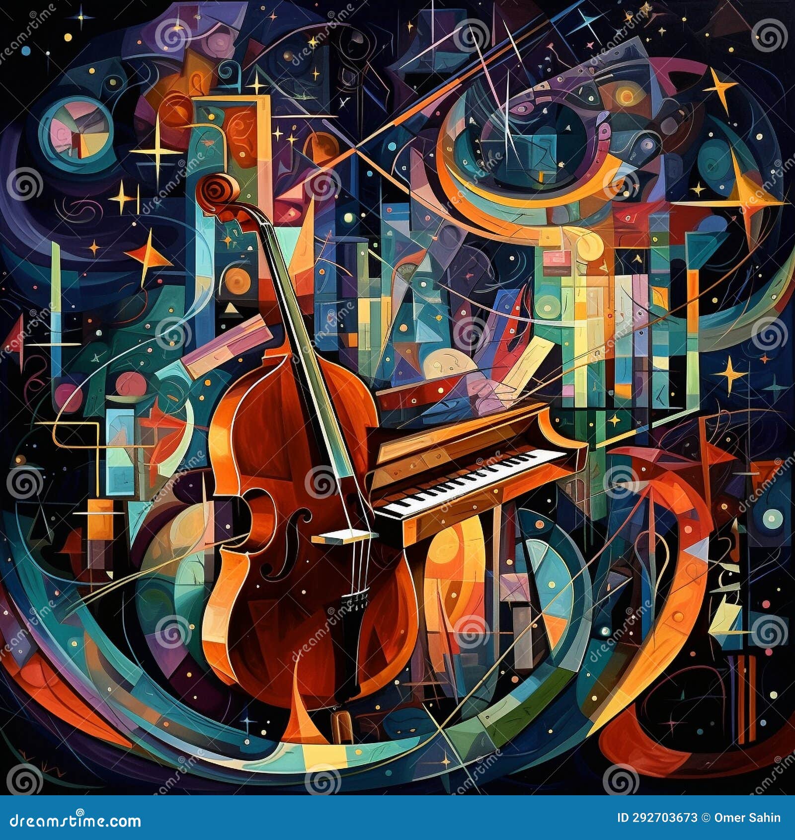 Surreal Artwork: Harmonious Symphony of Musical Instruments in a ...