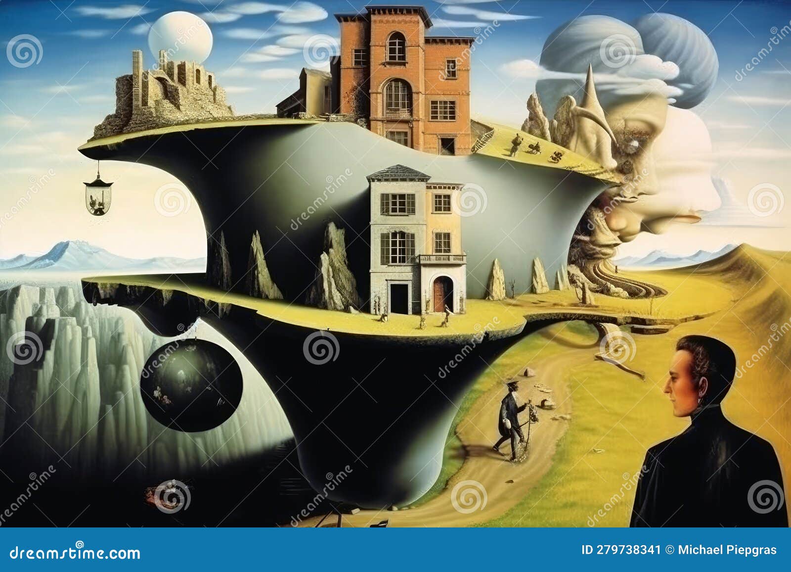 A Surreal Artwork of Humans and Landscapes Created with Generative AI ...