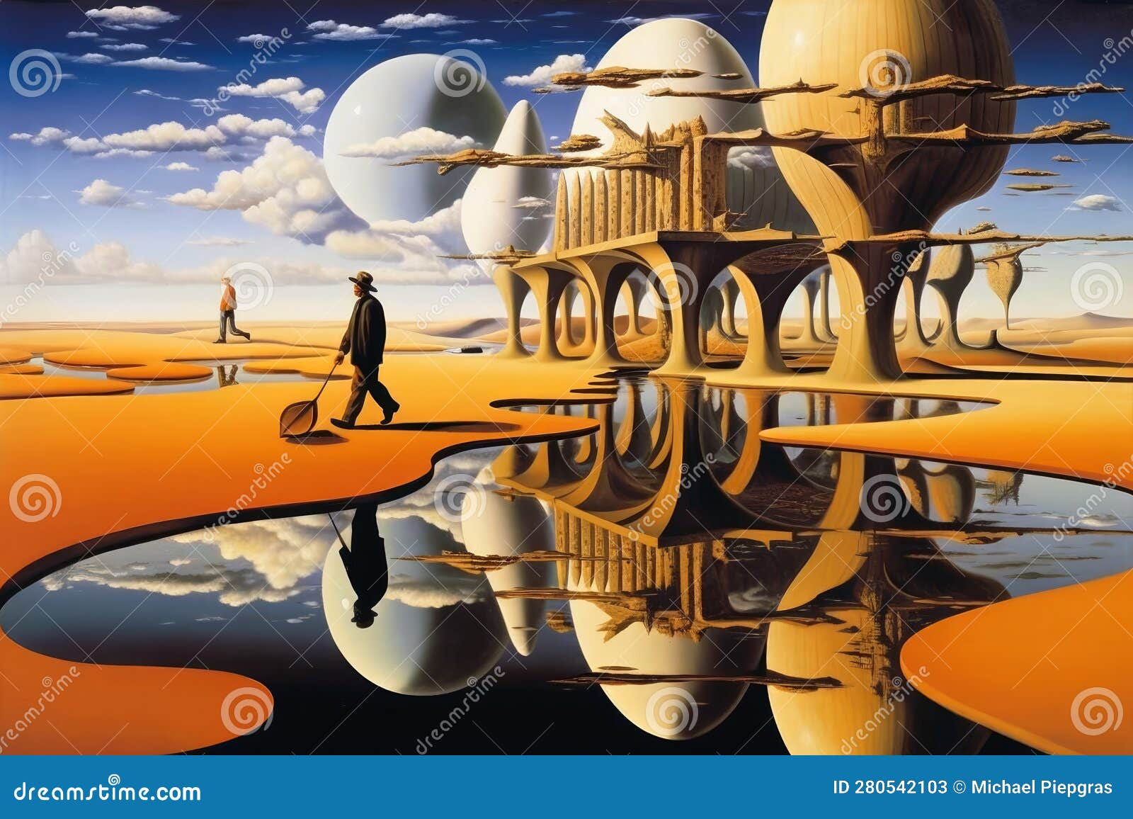 A Surreal Artwork of Humans and Landscapes Created with Generative AI ...