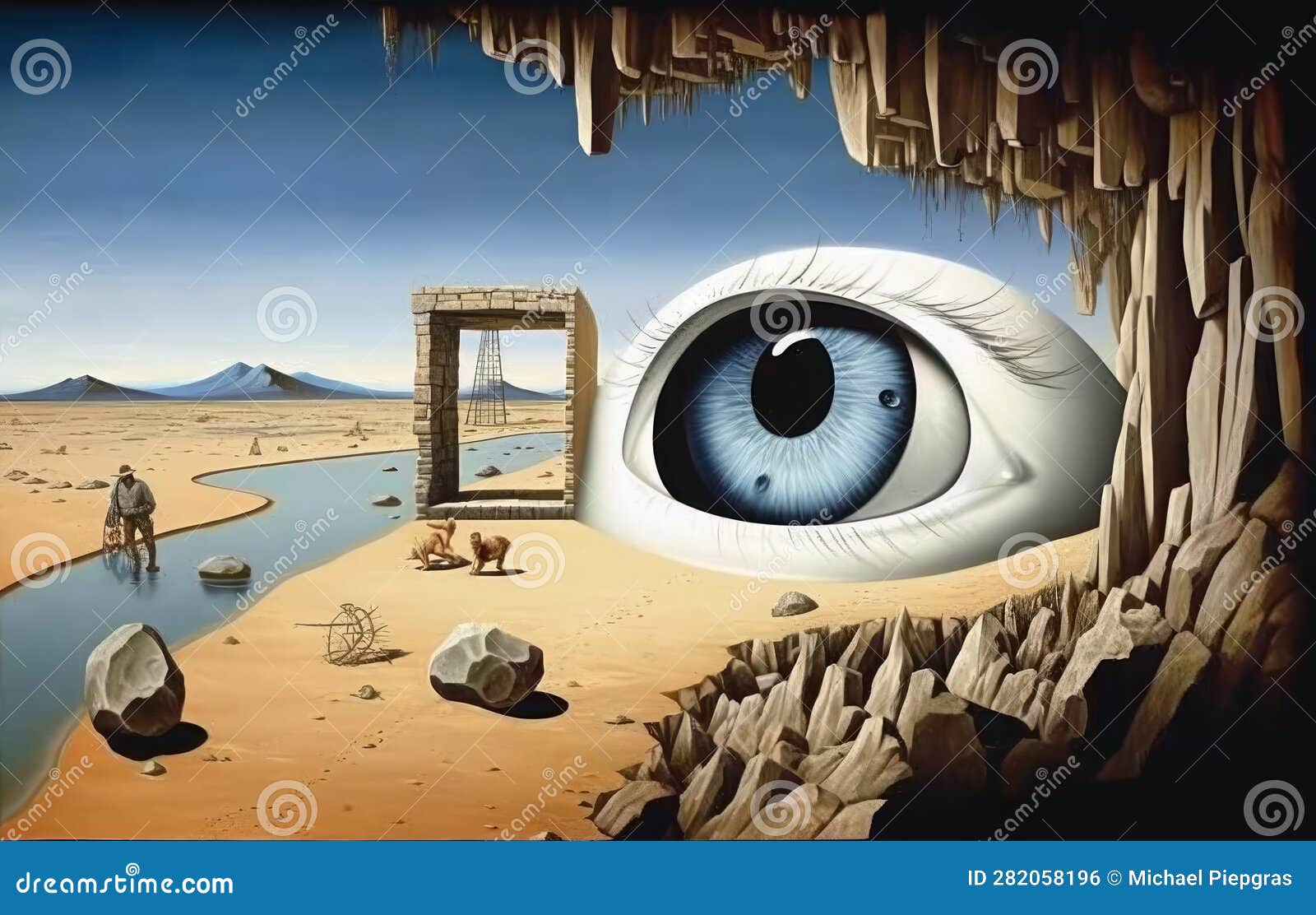 A Surreal Artwork of Humans and Landscapes Created with Generative AI ...