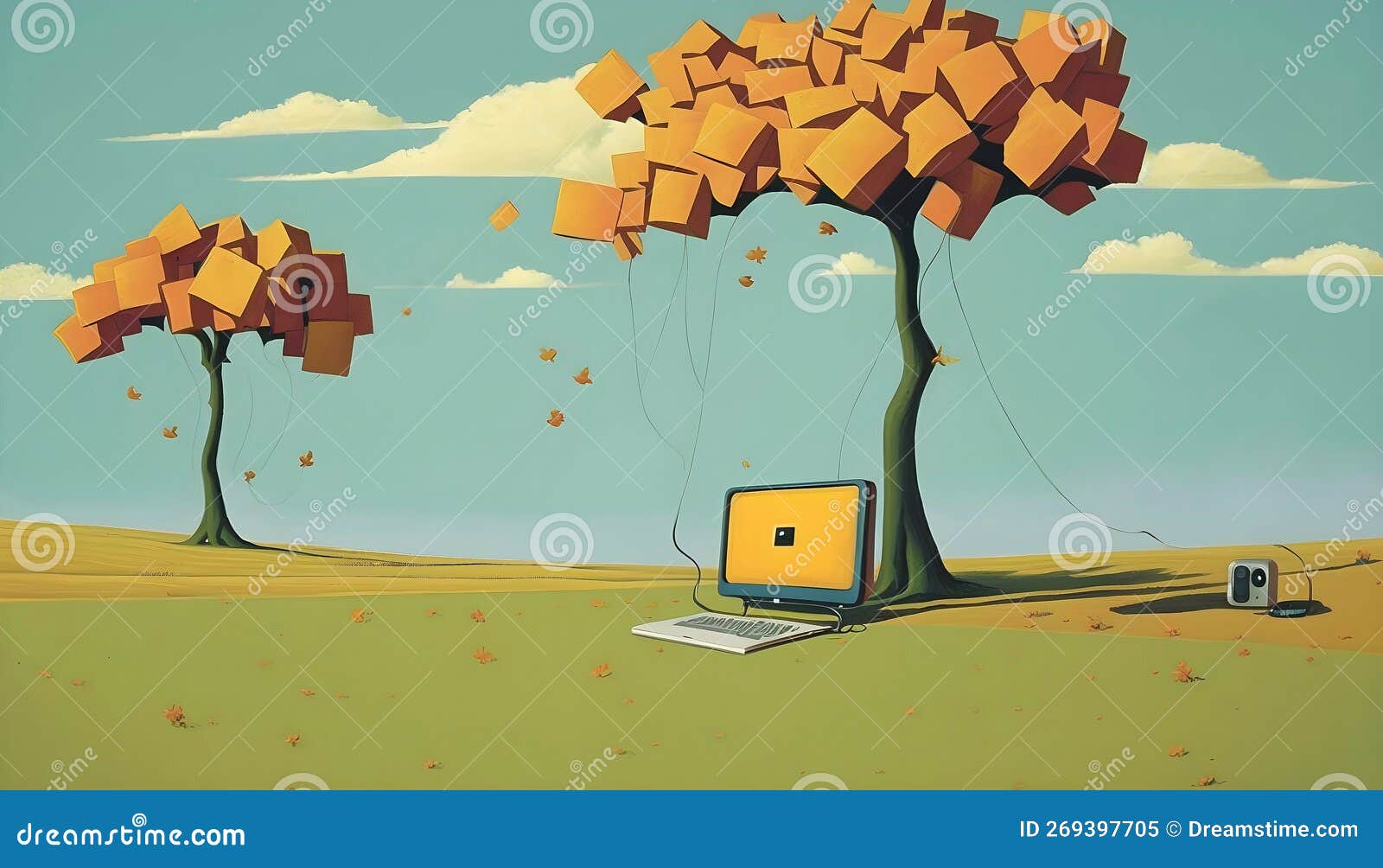 Surreal Artwork of a Landscape Made of Hybrid Trees Capable of ...