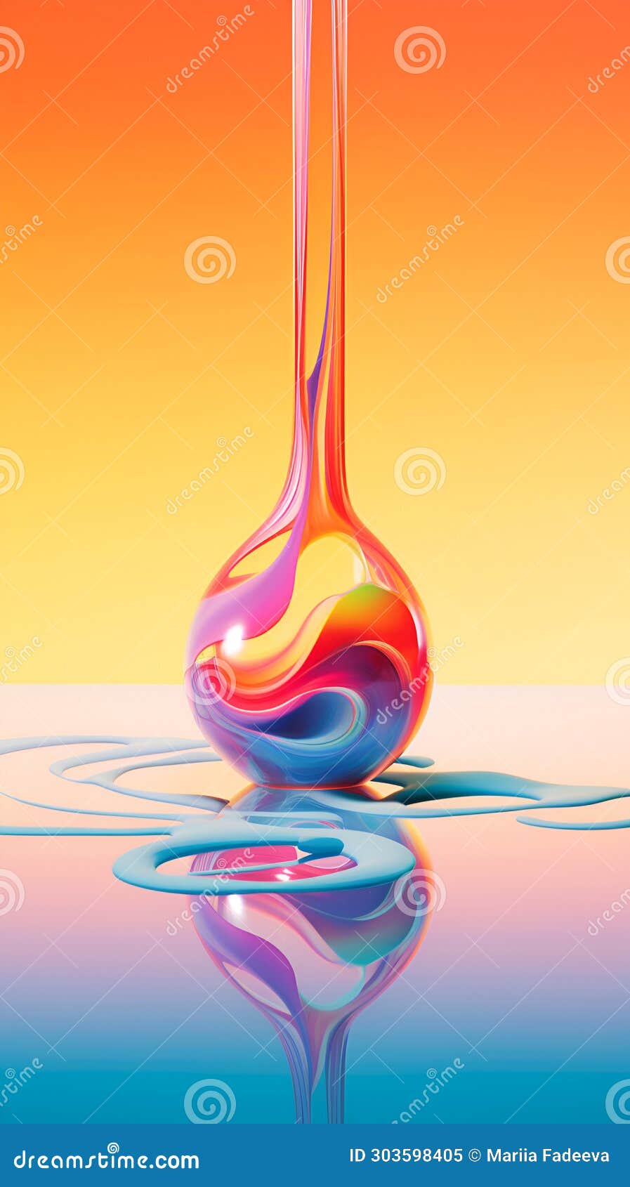 Surreal Background Design Using Acid Colors, Psychedelic Culture. Stock ...