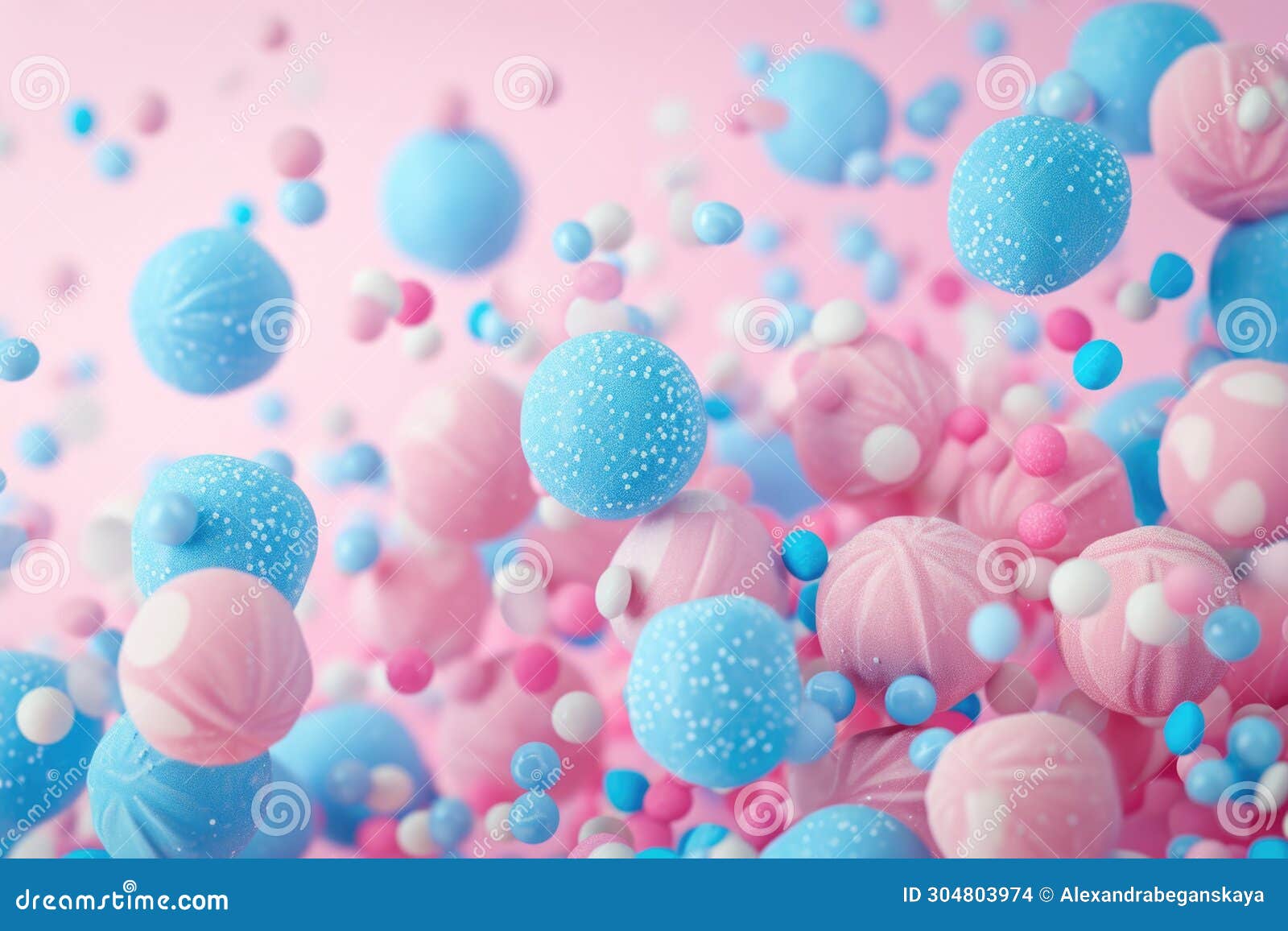 Surreal Candy Spheres Floating on Pink Stock Illustration - Illustration of fantasy, abstract ...