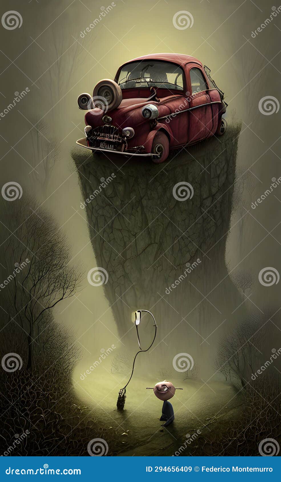 Surreal Car Illustration. stock image. Image of body - 294656409