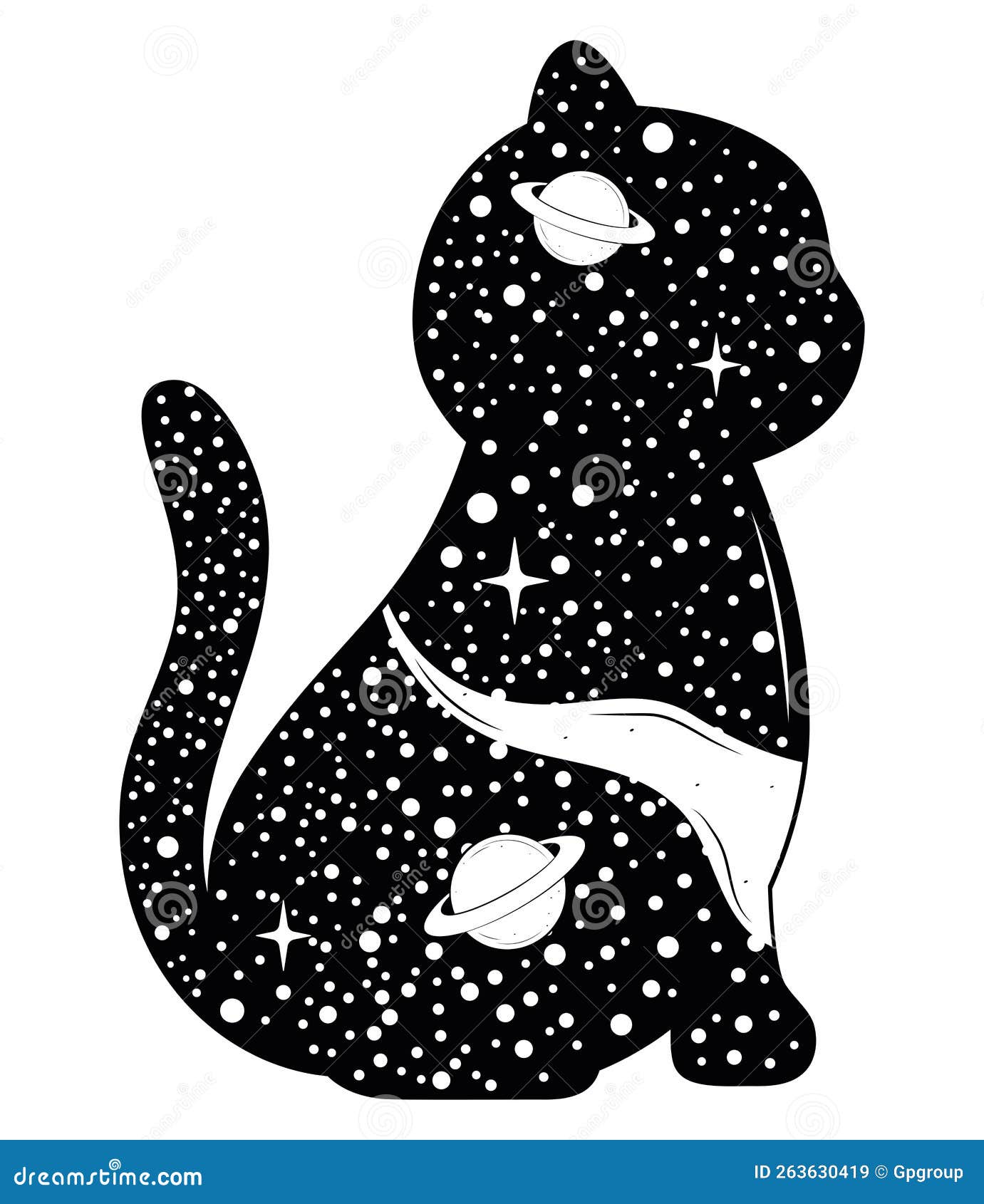 Surreal cat design stock vector. Illustration of kawaii - 263630419